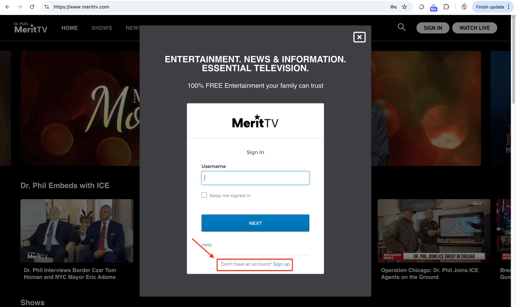 How do I sign up for Merit TV?